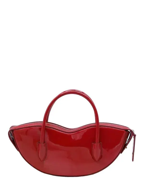Fiorucci Handles Zip Leather Shoulder Bag - Red