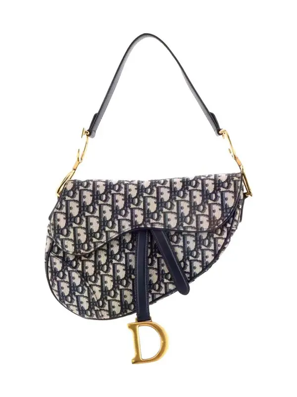 Dior Saddle Handbag Oblique Canvas Medium Shoulder Bag - Blue