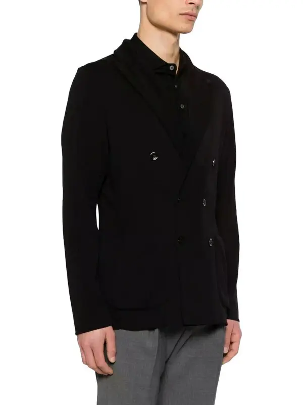 LARDINI Double-breasted Blazer - Black