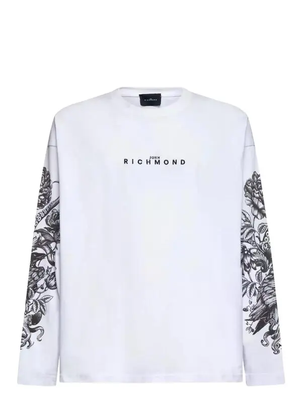 John Richmond Floral-print Long-sleeve T-shirt - White