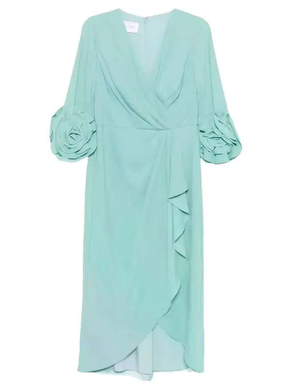 Rosa Clara Floral Detail Midi Dress - Blue