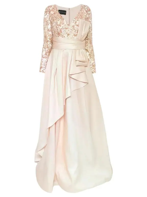 THE COUTURE CLUB Sequin-embellished Ruffled Maxi Dress - Pink
