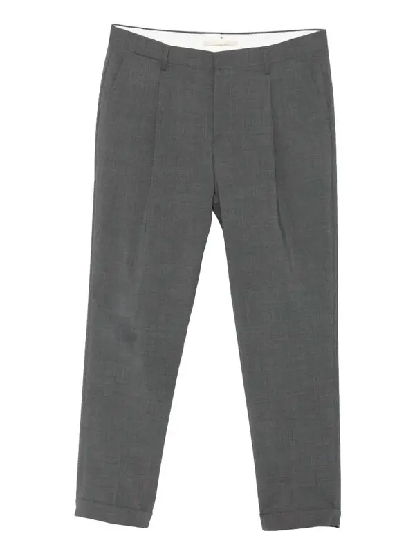 BRIGLIA 1949 Pleated Trousers With Cuffed Hem - Grey