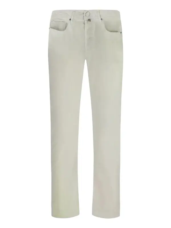 Jacob Cohen Logo-patch Slim Fit Trousers - Neutrals