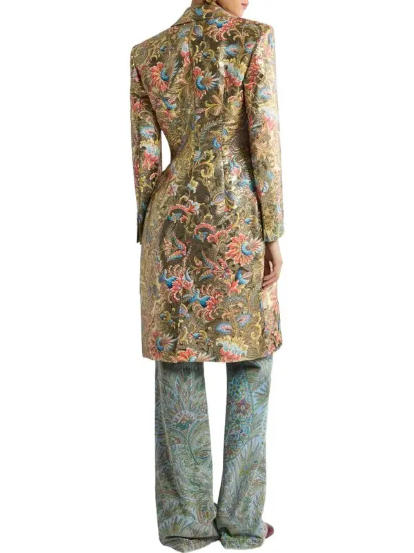 Etro Paisley Jacquard Coat - Gold
