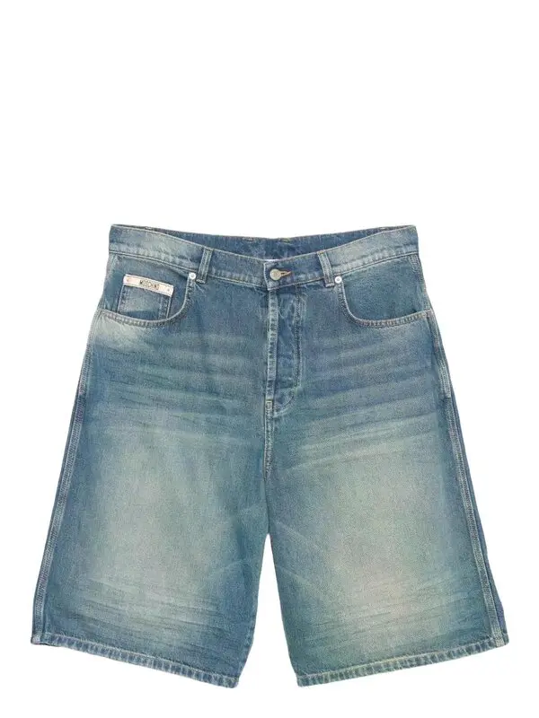 Moschino Detail Denim Shorts - Blue