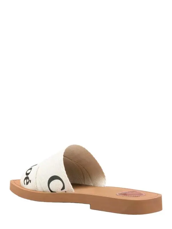 Chloé Woody Logo-detail Slides - Neutrals
