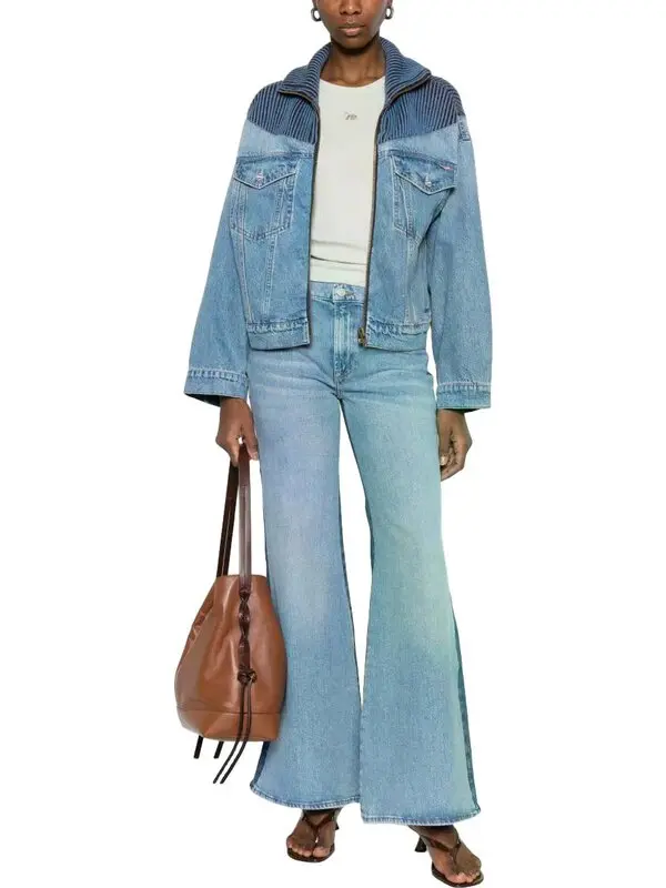 7 For All Mankind Panelled Flare Jeans - Blue