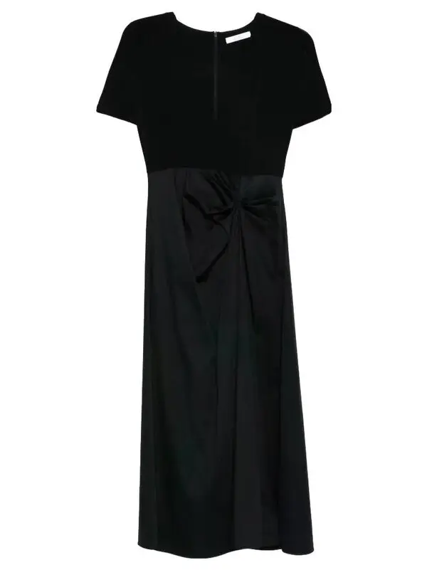 Max Mara Velvet Knot Detail Dress - Black