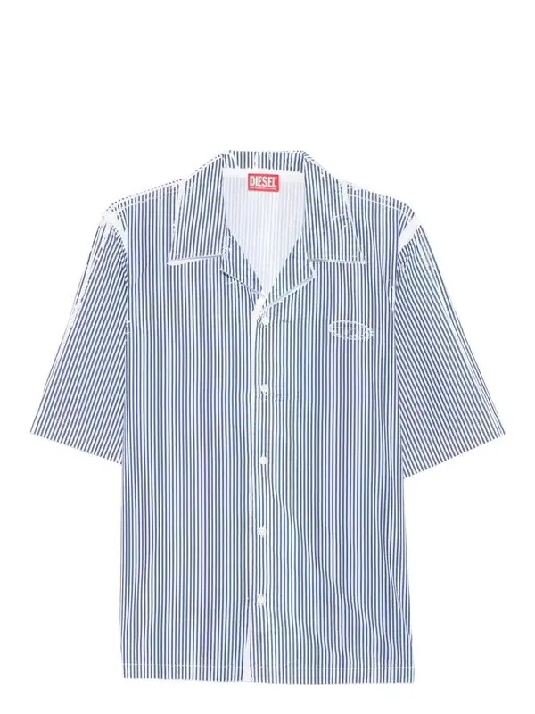 DIESEL® Striped Revere Collar Shirt - Blue