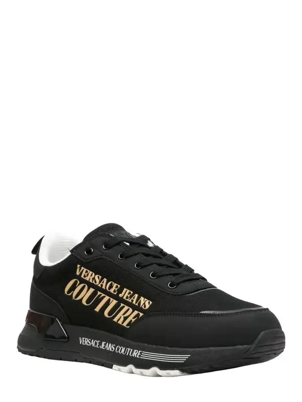 Versace Logo-detail Lace-up Sneakers - Black