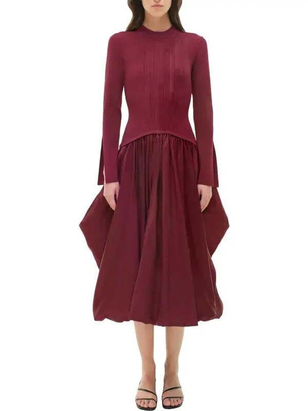 Simkhai Kenlie Long-sleeve Panelled Dress - Red