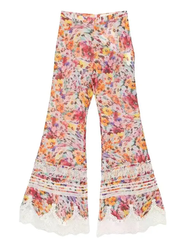 Zimmermann Luna Floral Lace Trousers - Pink
