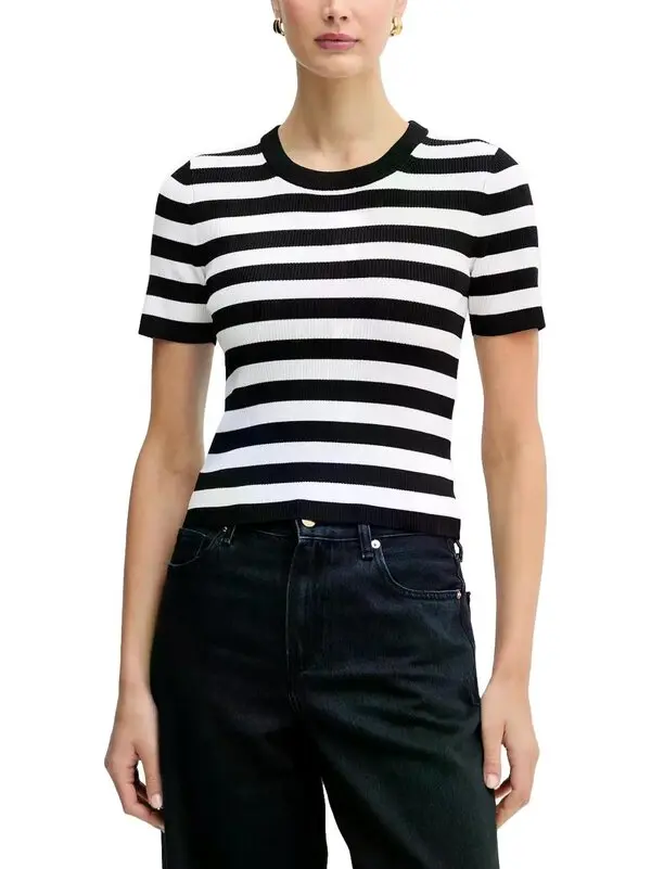 Michael Kors Striped Crew Neck T-shirt - Black