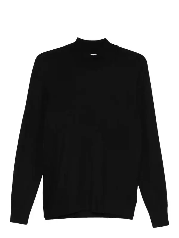 GRAN SASSO Long Sleeve Turtleneck Sweater - Black
