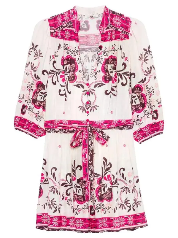 TWINSET Floral Print Button-fastening Midi Dress - Pink