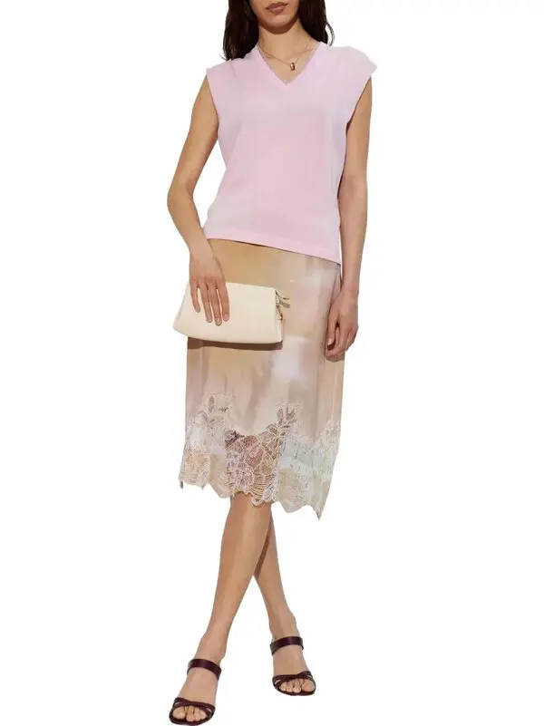 Fabiana Filippi Lace Trim Midi Skirt - Neutrals
