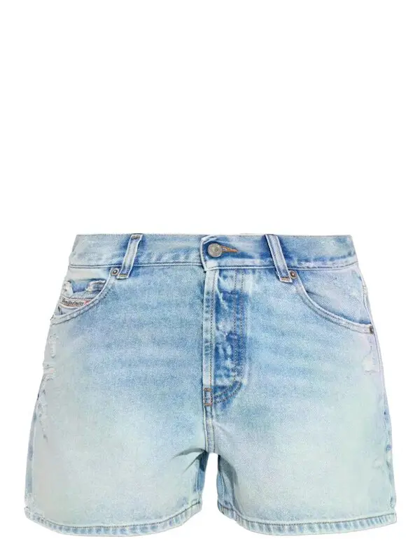 DIESEL® De-helios Ripped Denim Shorts - Blue