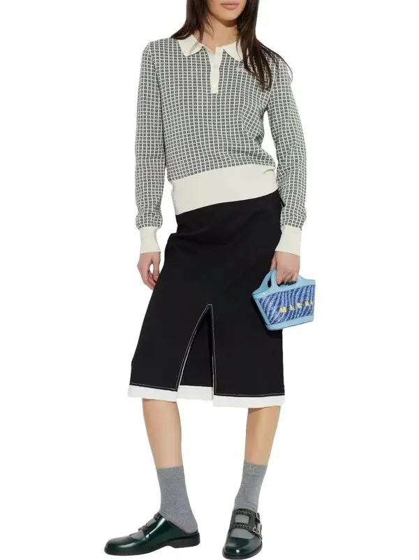 Marni Patterned Polo Top - Neutrals