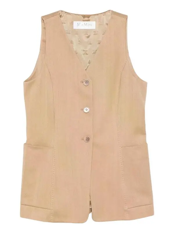 Max Mara Mxmfalla Cotton Vest - Neutrals