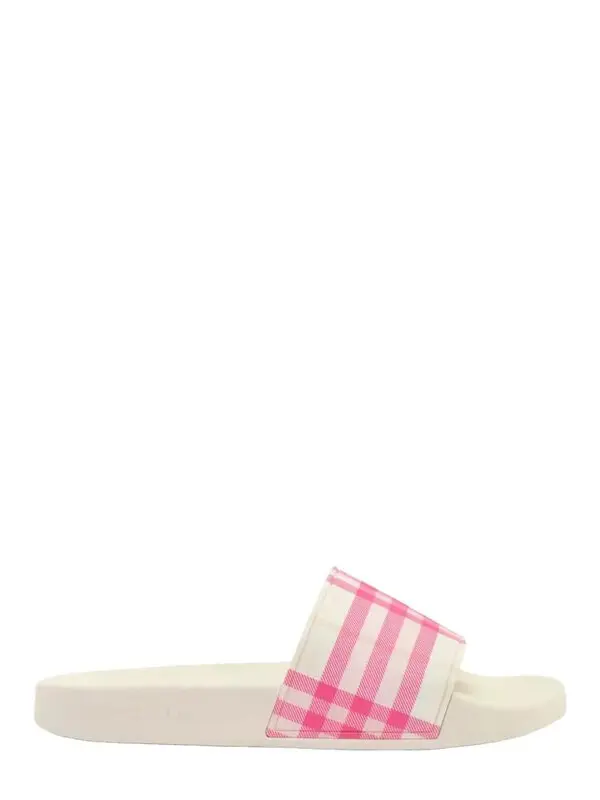 Burberry Check Slides - Neutrals