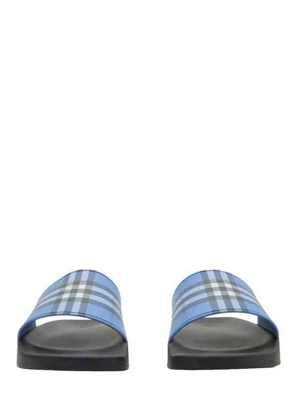 Burberry Check Slides - Blue