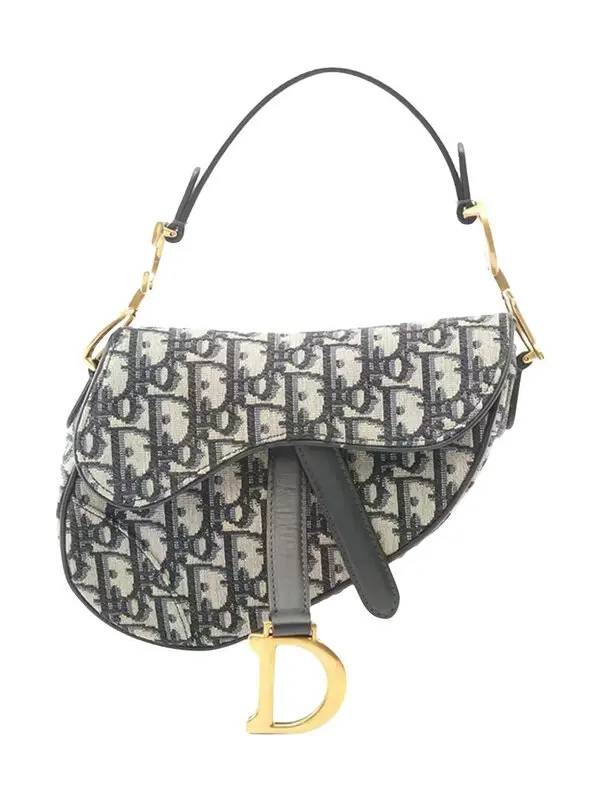 Dior 2020 Mini Oblique Canvas Saddle Bag - Brown