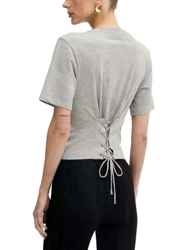 Patrizia Pepe Bustier T-shirt With Drawstring Detail - Grey