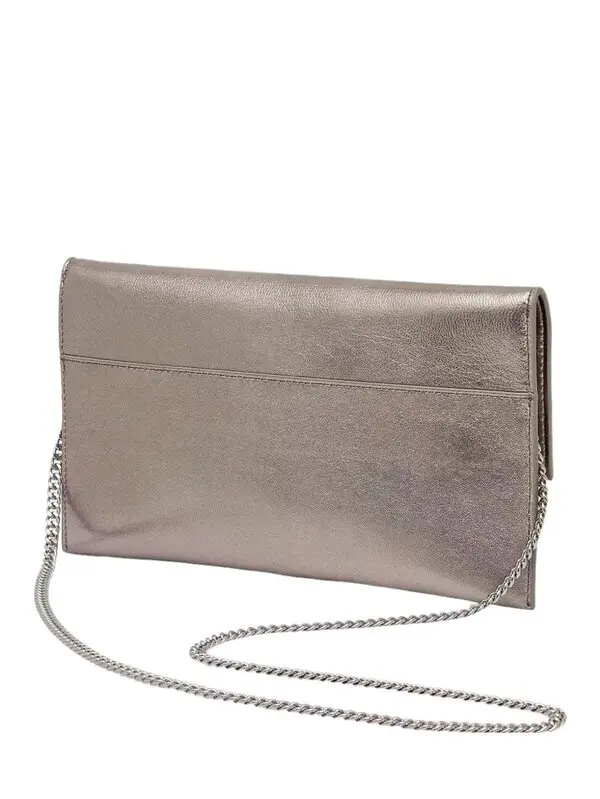 Patrizia Pepe Fly Appliqué Chain Clutch Bag - Silver