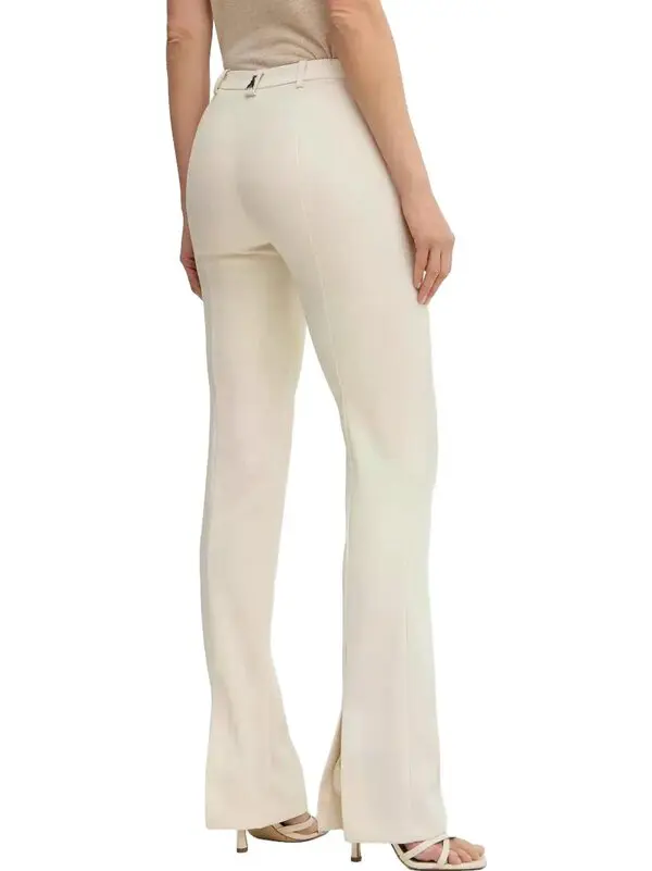 Patrizia Pepe Emblem Detail Flared Trousers - Neutrals