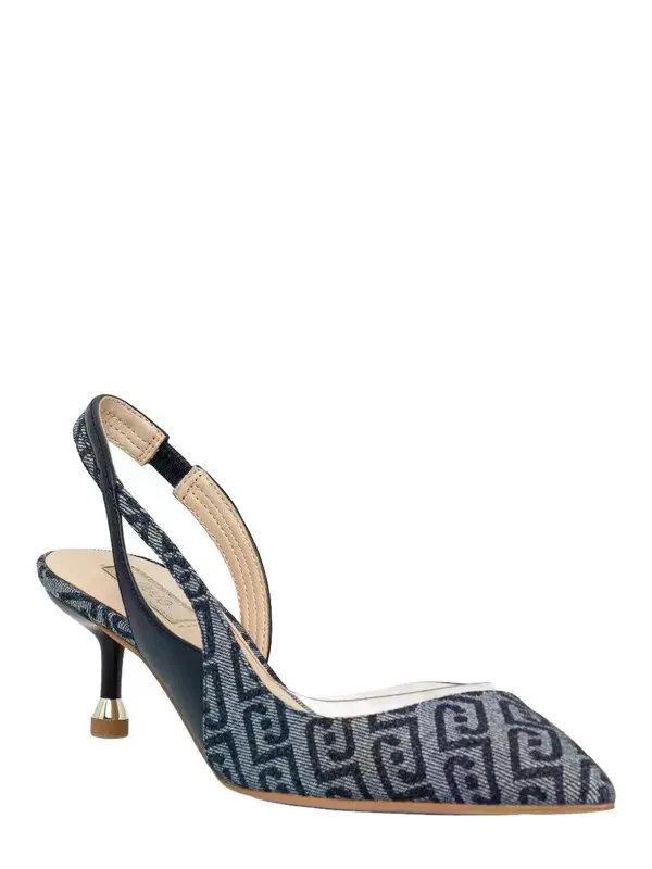 Liu Jo Denim Jacquard Slingback Pumps - Blue