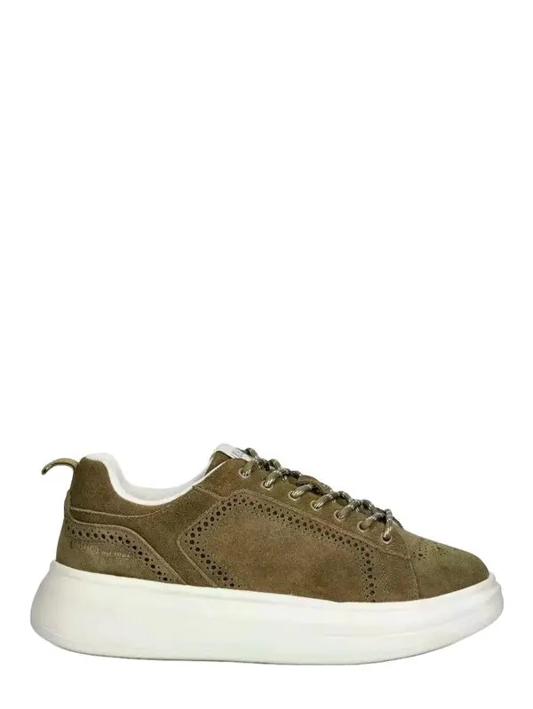 Liu Jo Suede Lace-up Sneakers With Perforated Detailing - Green