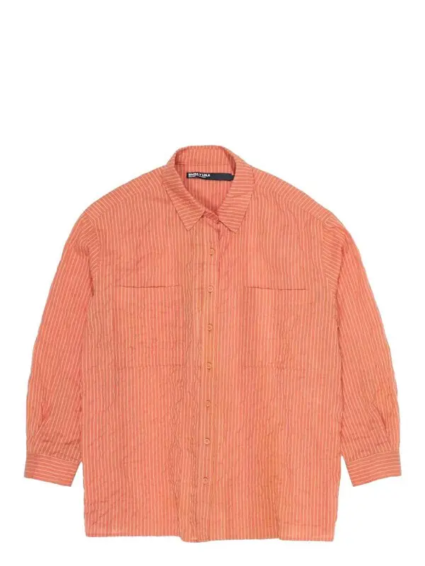 Bimba Y Lola Striped Chest Pocket Shirt - Orange