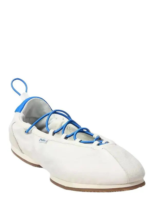 Polo Ralph Lauren Lace-up Ballet Flats In Suede And - White