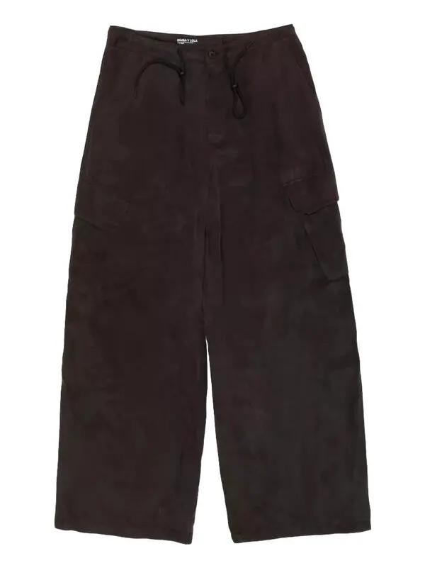 Bimba Y Lola Drawstring Detail Cargo Pocket Trousers - Black