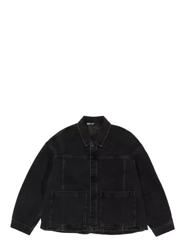 Bimba Y Lola Washed Cotton Patch Pocket Jacket - Black