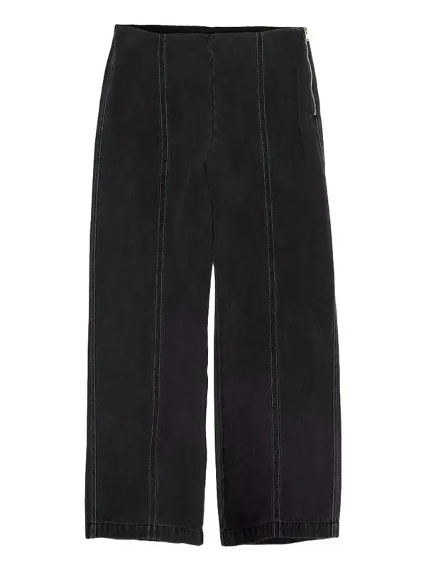 Bimba Y Lola Straight-leg Washed Trousers - Black