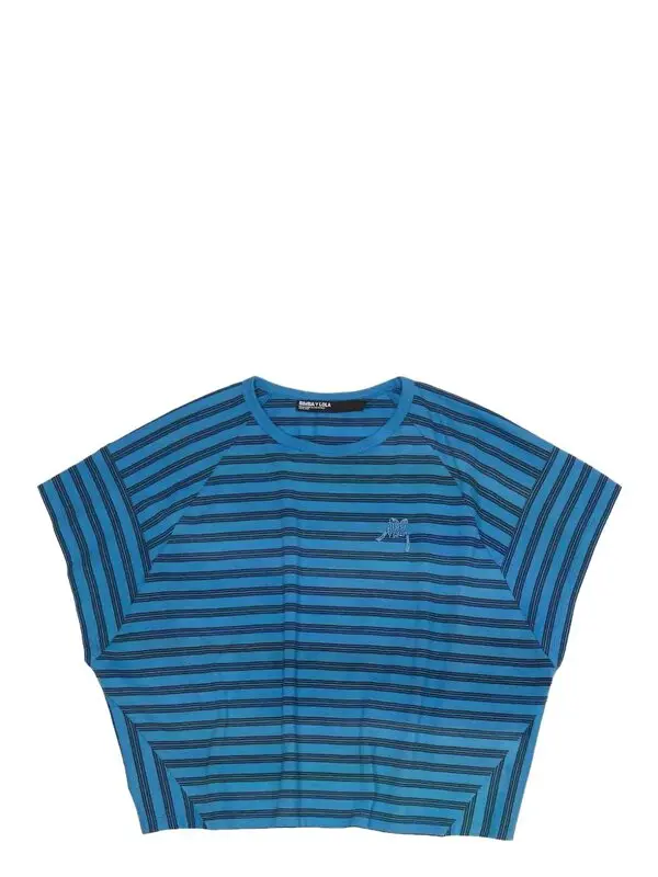 Bimba Y Lola Striped Embroidered T-shirt - Blue