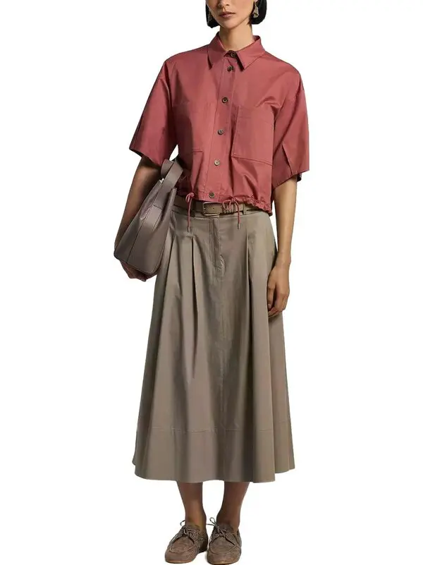 Peserico Drawstring Chest-pocket Shirt - Red