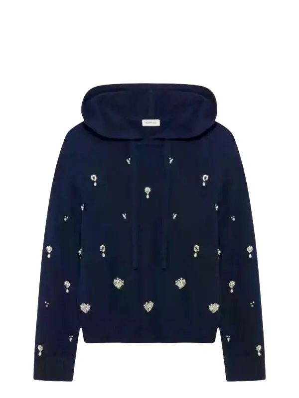Simkhai Karmen Crystal Embellished Hoodie - Blue