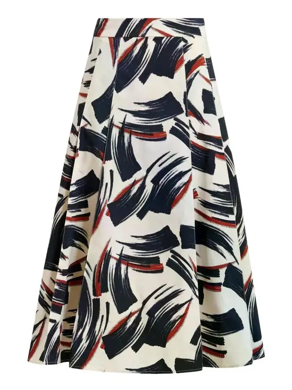 Essentiel Antwerp Printed Midi Skirt With Pockets - Neutrals