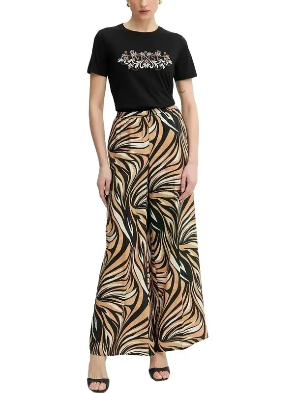 TWINSET Floral Motif Beaded T-shirt - Black