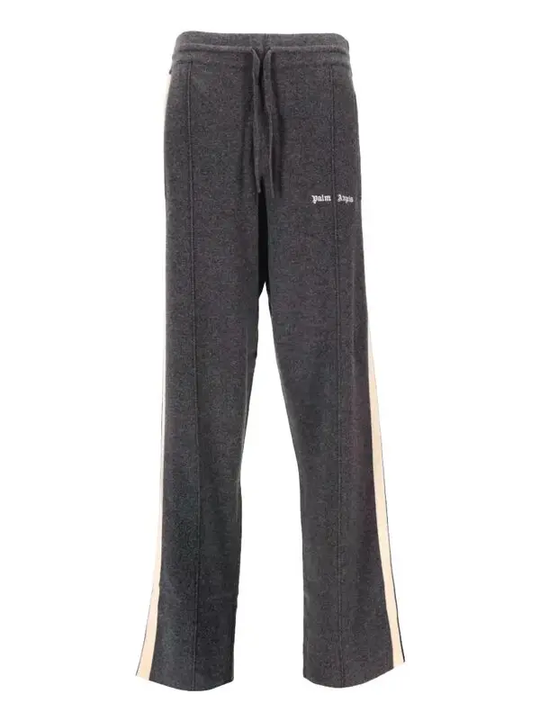 Palm Angels Logo Stripe Knit Trousers - Grey