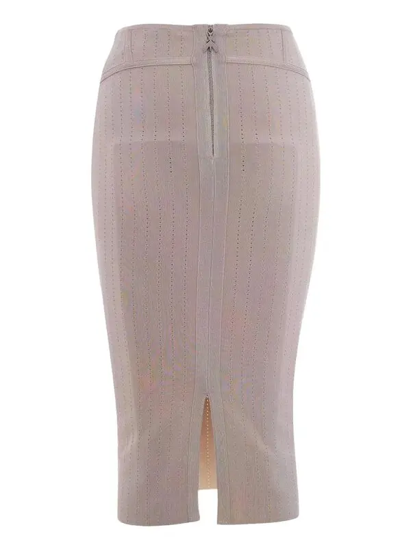 Patrizia Pepe Pointelle Knit Pencil Skirt - Neutrals
