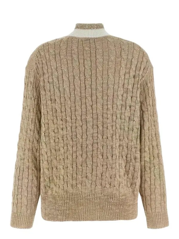 Brunello Cucinelli Braided Knit V-neck Cardigan With Micro Sequins - Neutrals