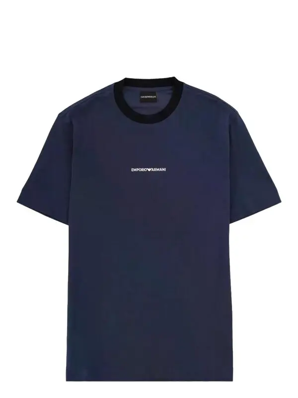 Emporio Armani Logo-detail Cotton T-shirt - Blue