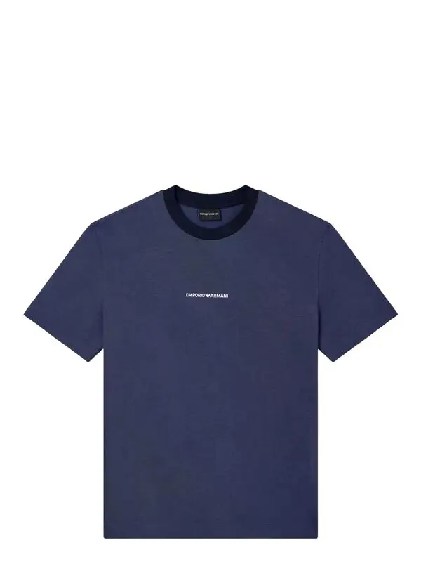 Emporio Armani Logo-detail Cotton T-shirt - Blue