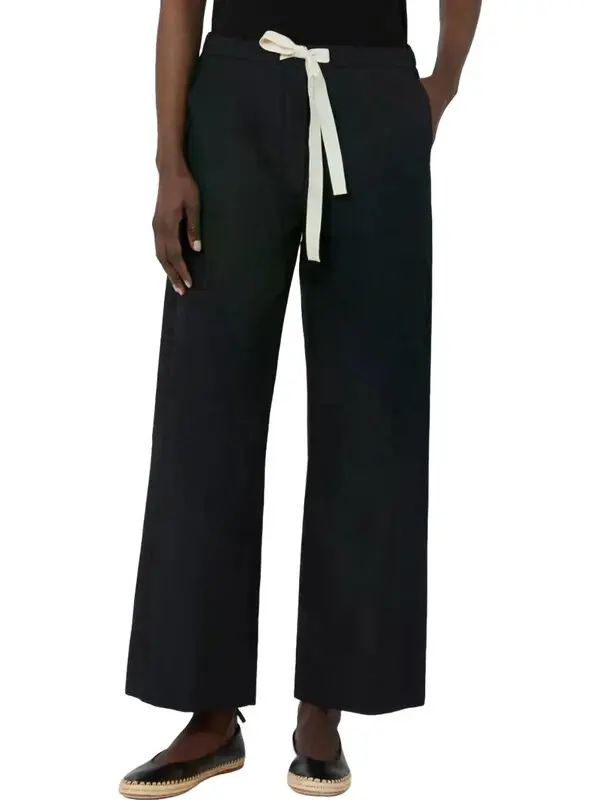 Max Mara Smmargento Cotton Drawstring Trousers - Black