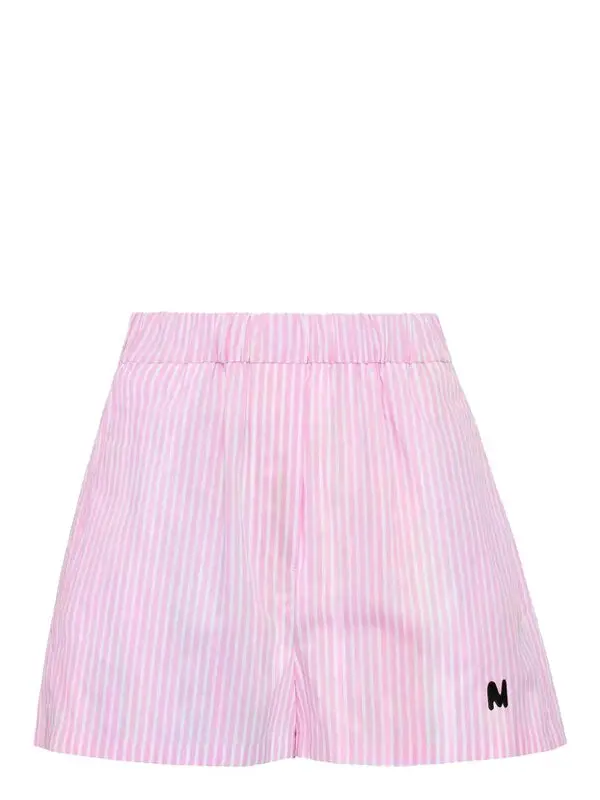 MSGM Striped Cotton Shorts - Pink