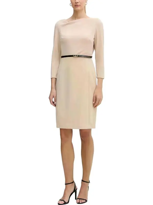 Dkny Belted Midi Dress - Neutrals